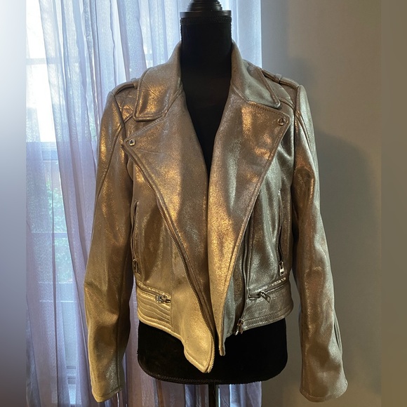 Jackets & Coats | Zara Silver Biker Jacket Worn Once | Poshmark